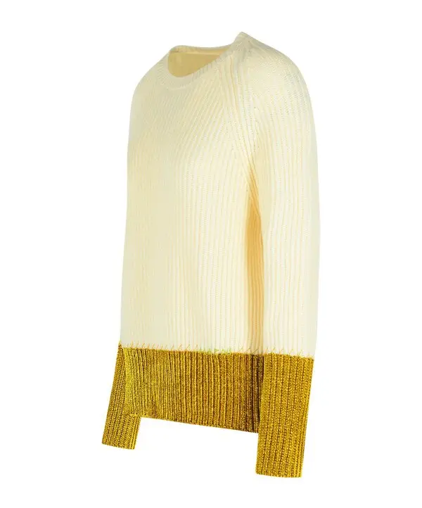 Marni Cream Wool Colour-block Jumper