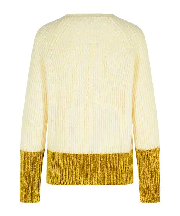 Marni Cream Wool Colour-block Jumper