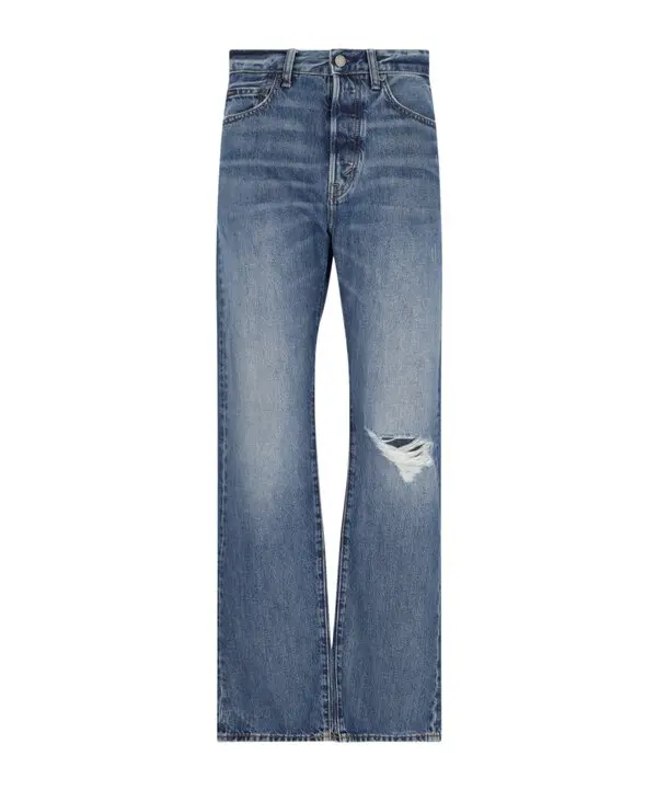 Polo Ralph Lauren Classic Straight-leg Jeans With Distressed Detailing - Blue