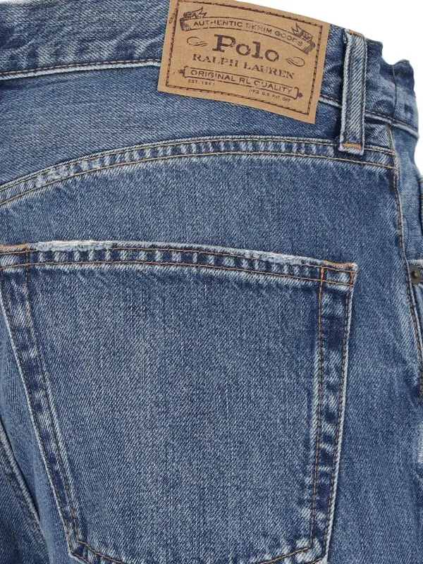 Polo Ralph Lauren Classic Straight-leg Jeans With Distressed Detailing - Blue