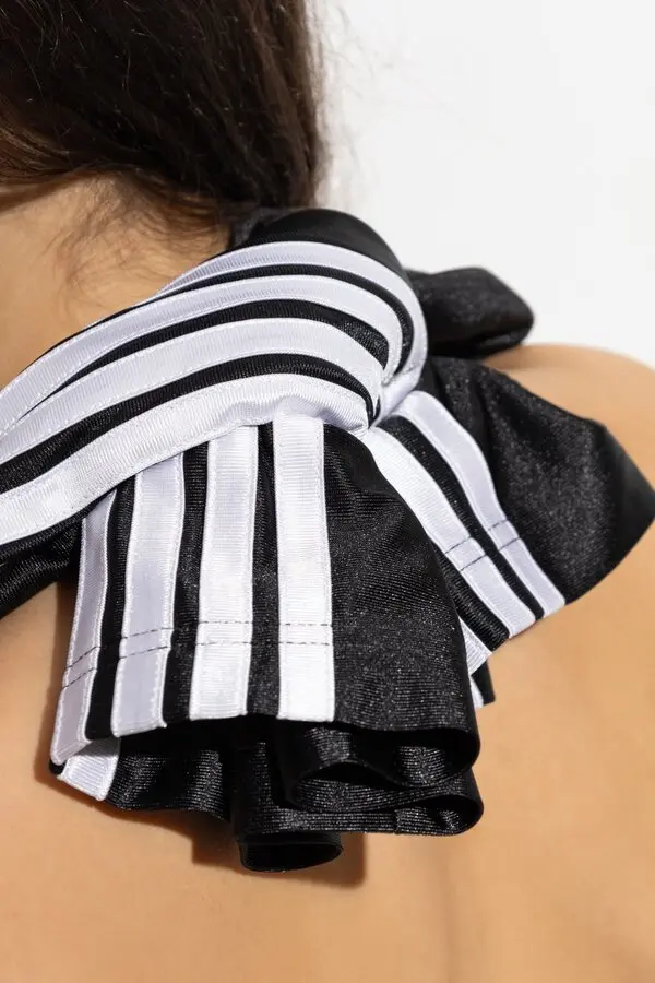 Balenciaga Sleeveless V-neck Mini Dress With Cut-out Back And Stripes