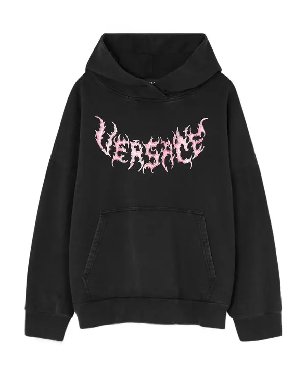 Versace Logo Printed Long Sleeve Hoodie