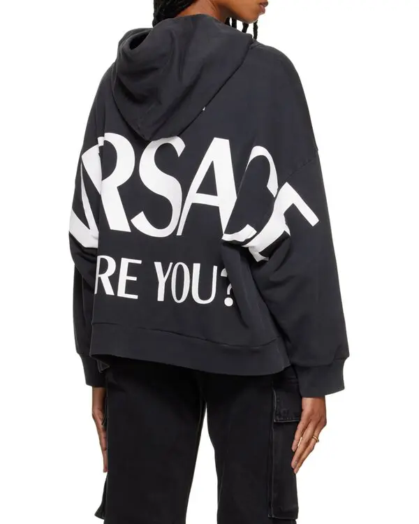 Versace Logo Printed Long Sleeve Hoodie