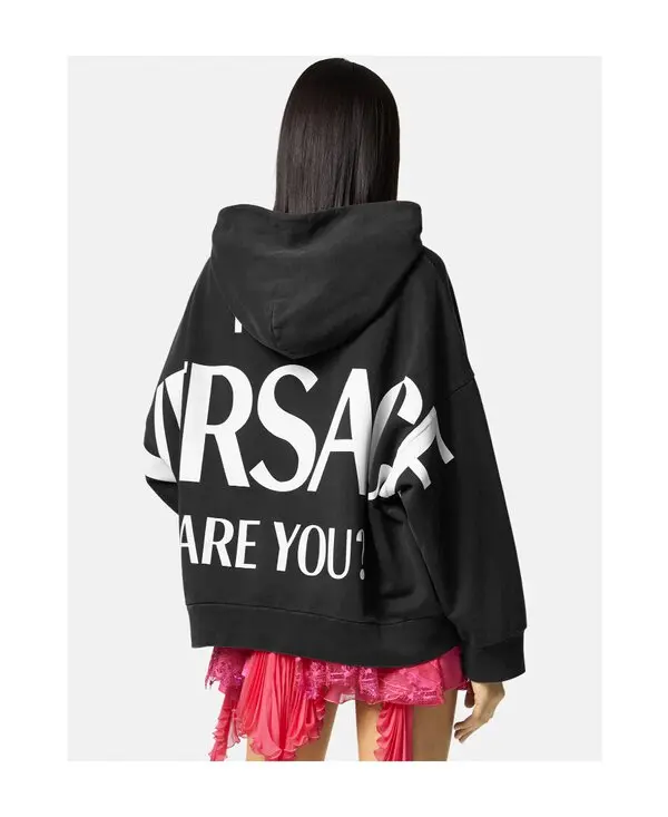 Versace Logo Printed Long Sleeve Hoodie