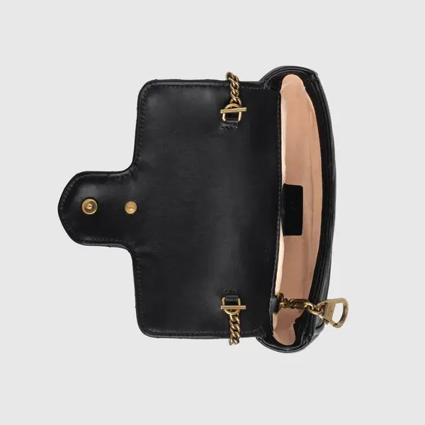 Gucci Gg Marmont Matelassé Super Mini Bag - Black