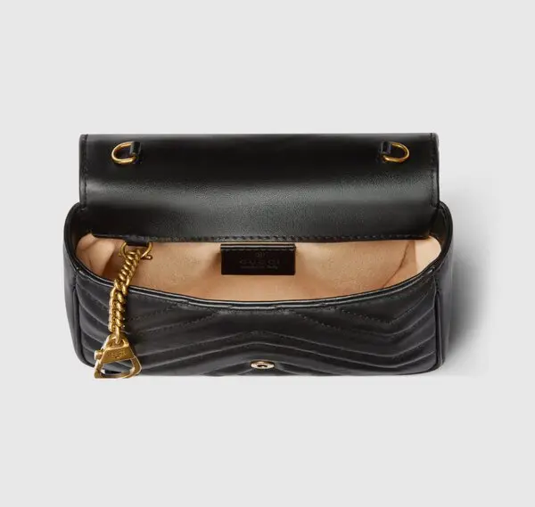 Gucci Gg Marmont Matelassé Super Mini Bag - Black