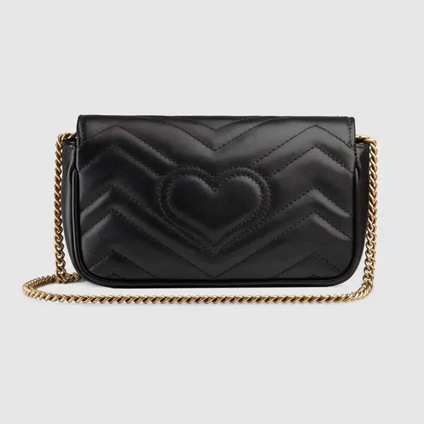 Gucci Gg Marmont Matelassé Super Mini Bag - Black