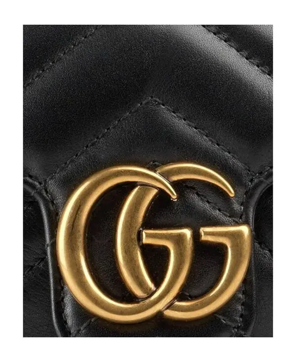 Gucci Gg Marmont Matelassé Super Mini Bag - Black