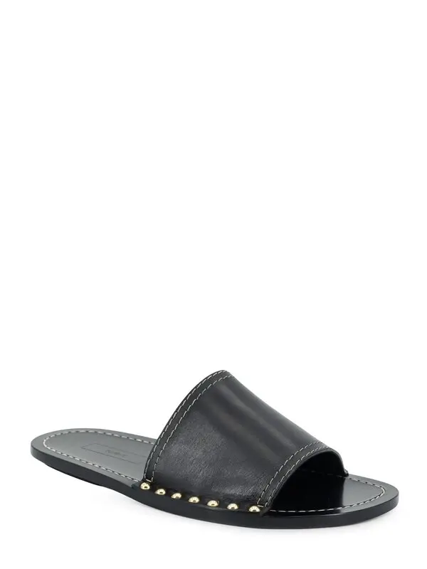 TOTEME Embellished Open Toe Slides - Black