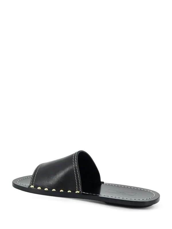 TOTEME Embellished Open Toe Slides - Black