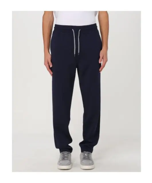 Brunello Cucinelli Drawstring Tapered Leg Pants - Navy Blue