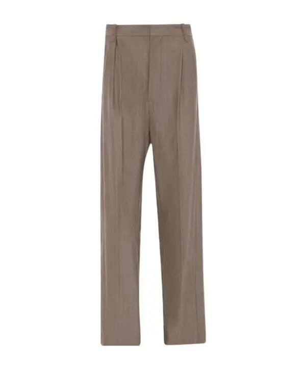 Victoria Beckham Pleated Wide-leg Pants - Gray