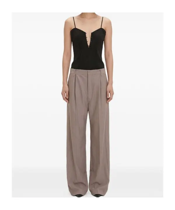 Victoria Beckham High-rise Pleated Trousers - Gray