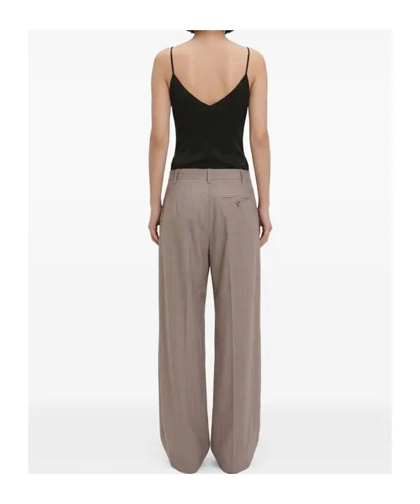 Victoria Beckham High-rise Pleated Trousers - Gray