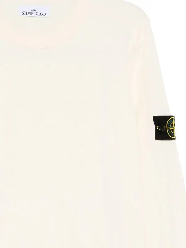 Stone Island Logo Patch Crewneck Sweater - Ivory