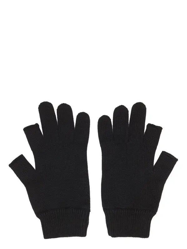 Rick Owens Fingerless Knitted Wool Gloves