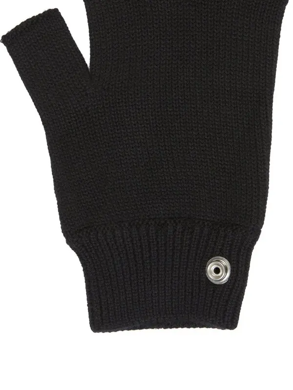 Rick Owens Fingerless Knitted Wool Gloves