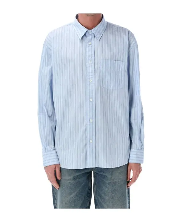SUNFLOWER Striped Oversized Shirt - Blue