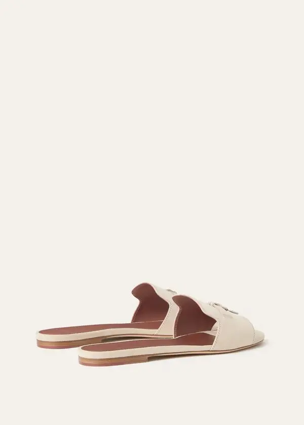 Loro Piana Summer Suede Mules - Nude