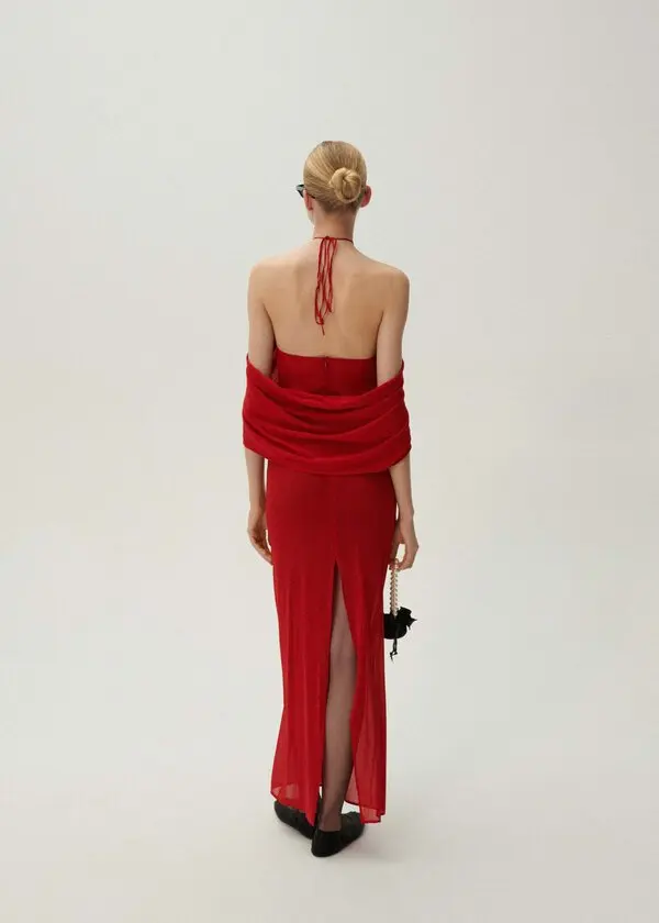 Magda Butrym Flower-appliqué Sheer Silk Maxi Dress