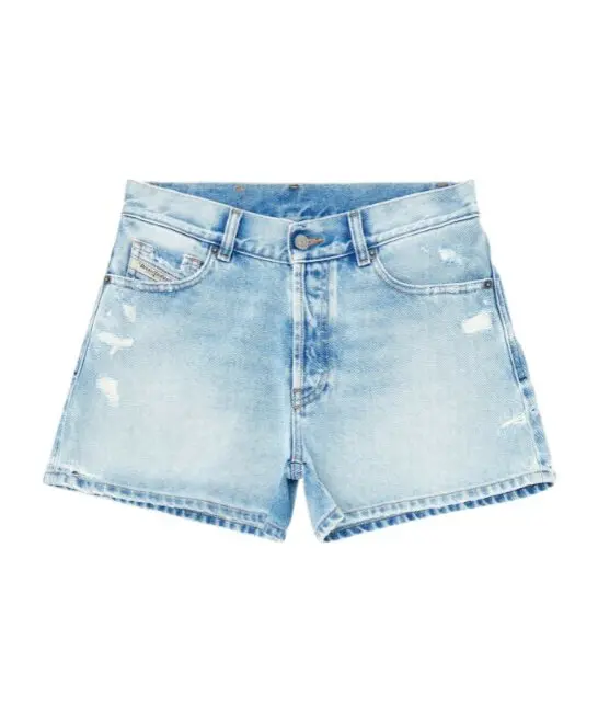 DIESEL® De-helios Ripped Denim Shorts - Blue