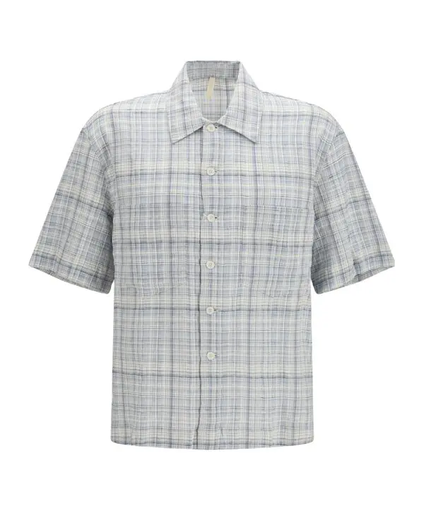SUNFLOWER Checked Short Sleeve Shirt - Gray