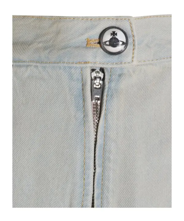 VIVIENNE WESTWOOD Mini Denim Wrap Skirt - Gray