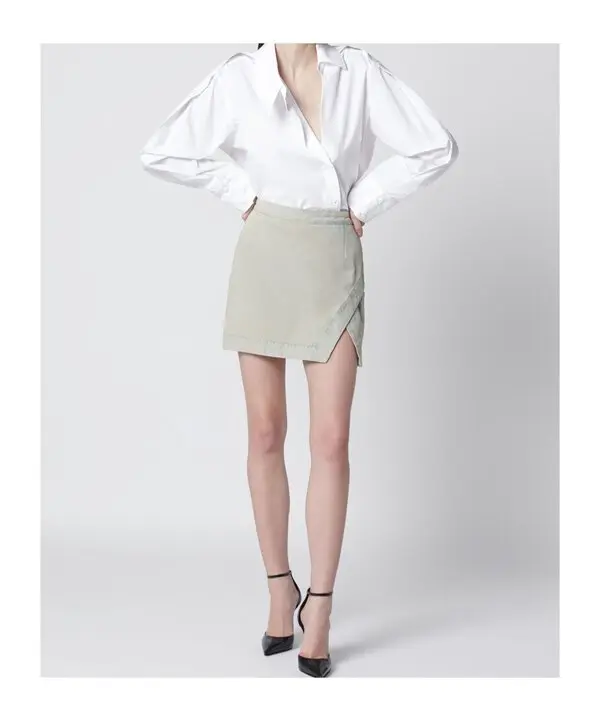 VIVIENNE WESTWOOD Mini Denim Wrap Skirt - Gray