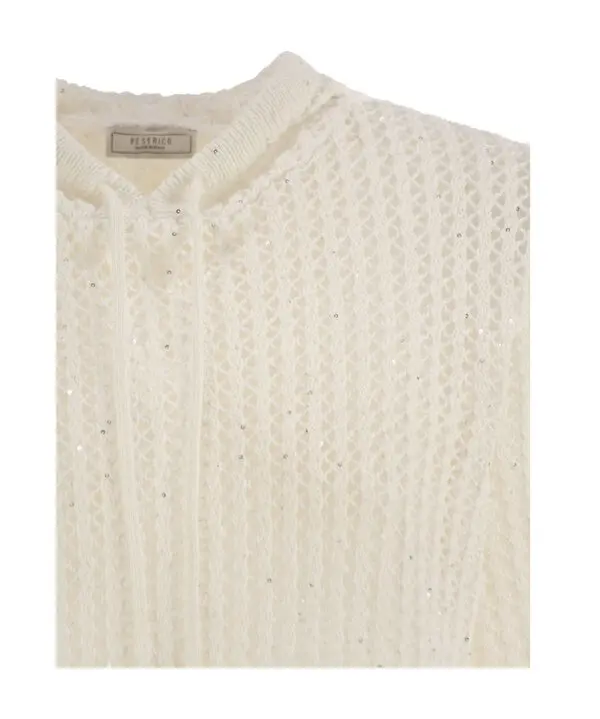 Peserico Sequined Hooded Knitwear