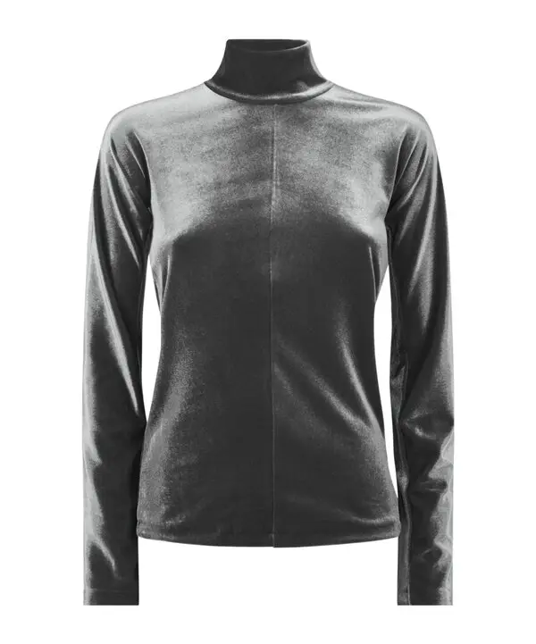FORTE_FORTE High-neck Long-sleeved T-shirt - Black