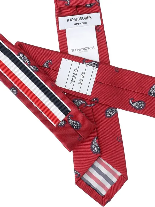 Thom Browne Paisley Neck Tie - Red