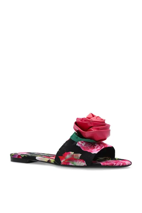 Dolce & Gabbana Floral Motif Slide Sandals