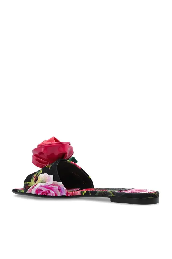 Dolce & Gabbana Floral Motif Slide Sandals