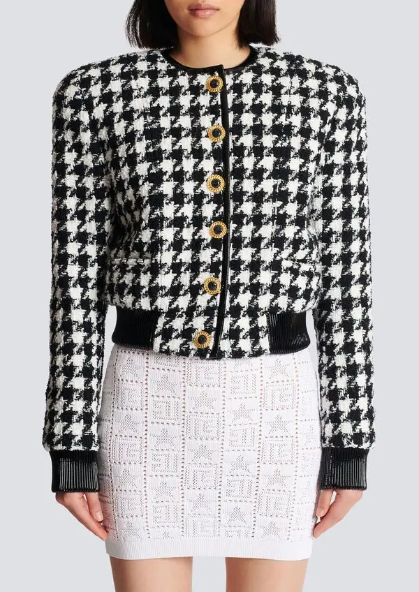 Balmain Houndstooth Tweed Jacket