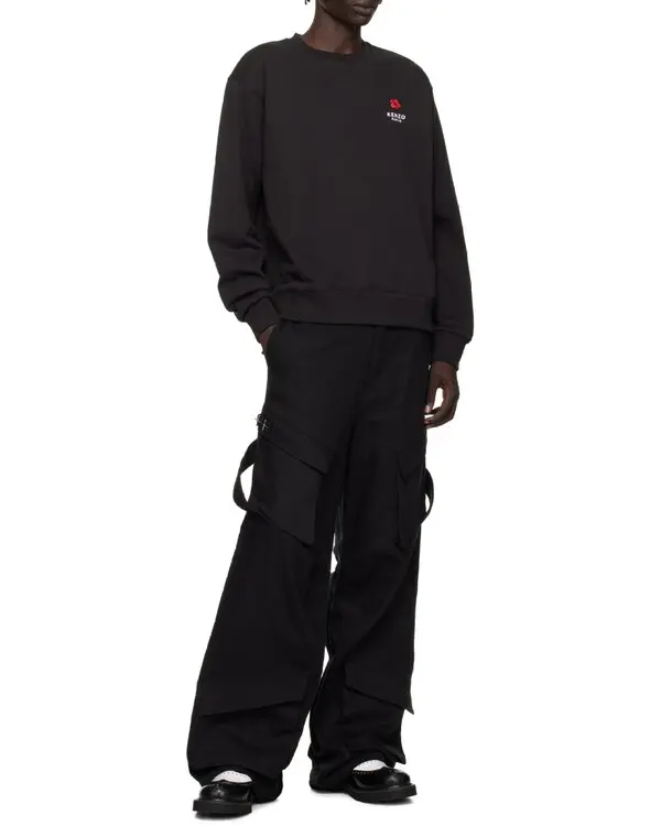 Kenzo Logo Embroidered Crewneck Sweatshirt - Black