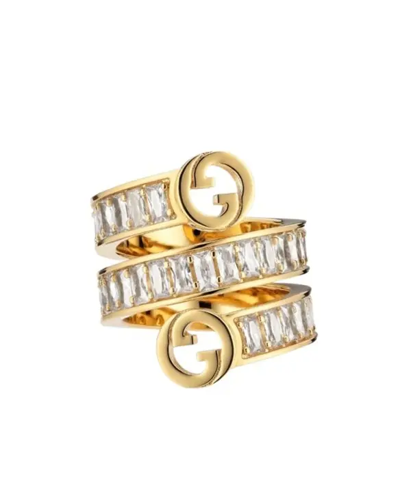 Gucci Blondie Crystal Spiral Ring - Golden