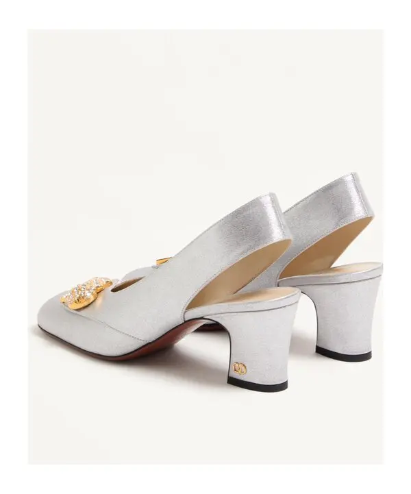 Valentino Garavani Adamantine Vlogo Signature Embellished Pumps - White
