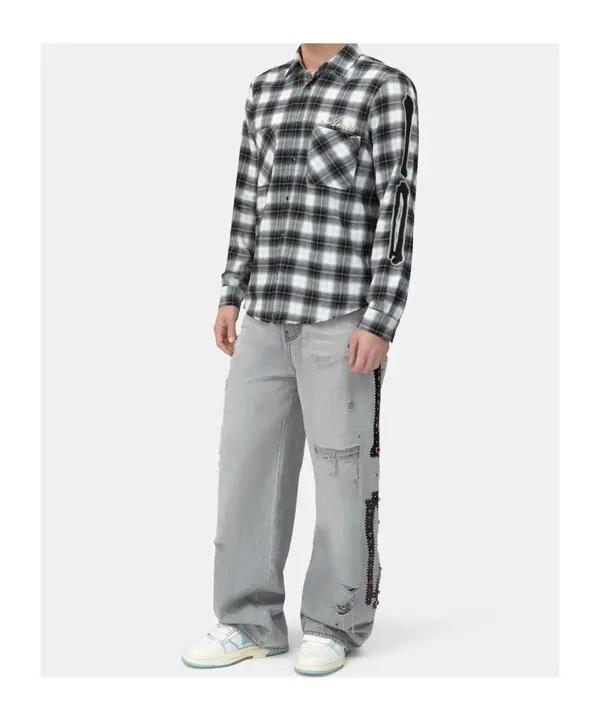 Amiri Long-sleeved Checked Shirt