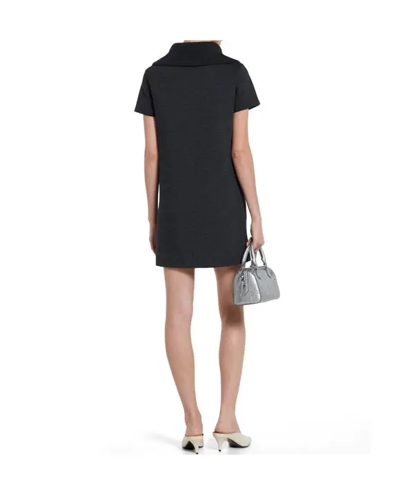 Gucci Double Jersey Zip-up Mini Dress - Black