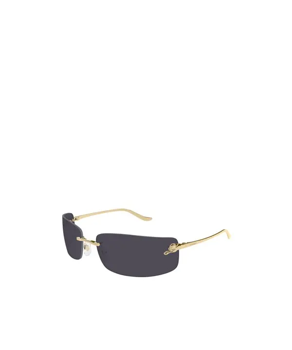 Cartier Rimless Sunglasses With Temple Logo Detail - Black