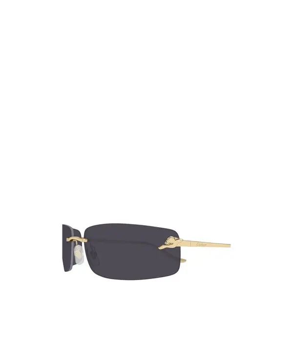 Cartier Rimless Sunglasses With Temple Logo Detail - Black