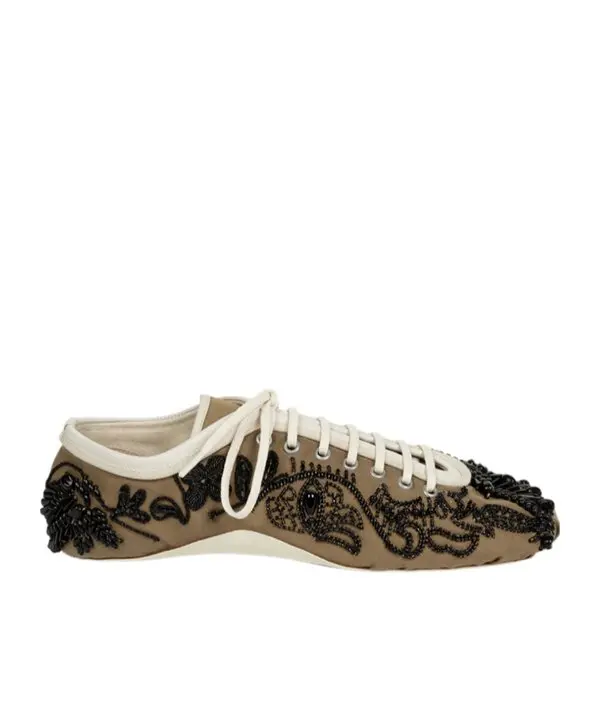 Dries Van Noten Embroidered Lace-up Ballerina Sneakers - Same Product Title (english)