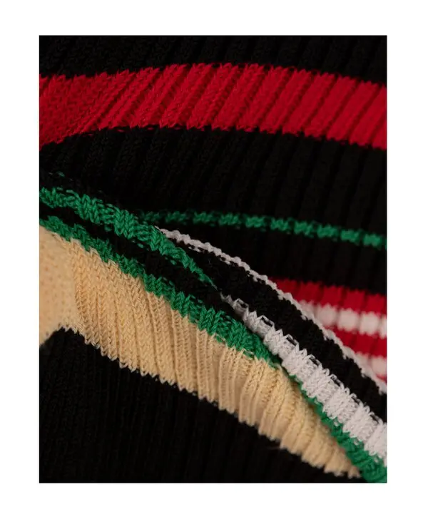 Rabanne Striped Knitted Polo Top