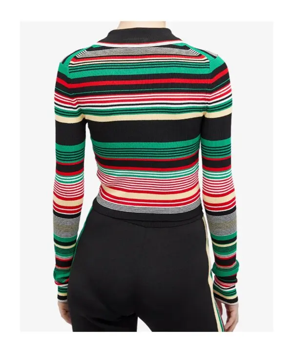 Rabanne Striped Knitted Polo Top - Multicolor