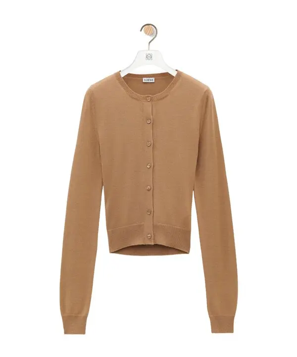 Loewe Draped Cardigan In Cashmere And Silk - Brown
