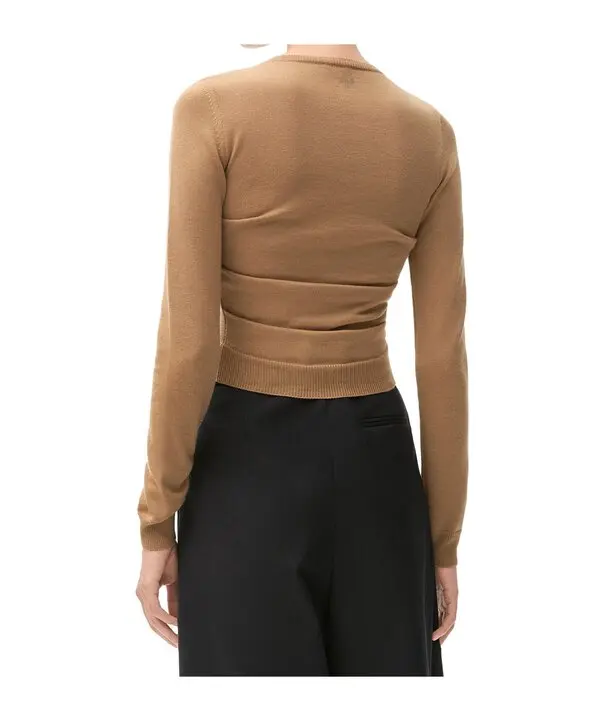Loewe Cashmere And Silk Draped Cardigan - Brown
