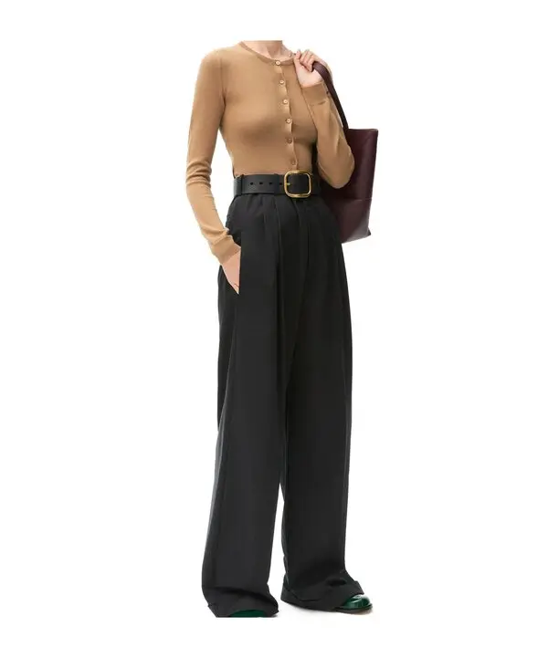 Loewe Cashmere And Silk Draped Cardigan - Brown