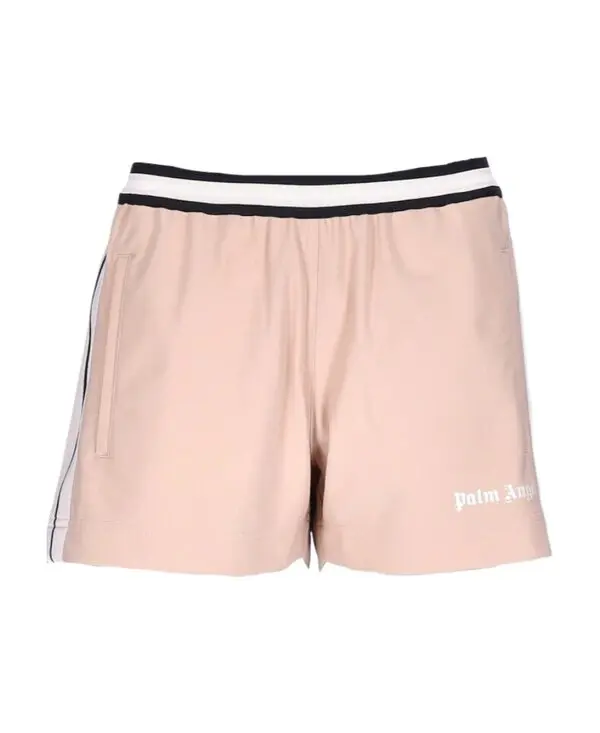 Palm Angels Logo Printed Striped Shorts - Nude