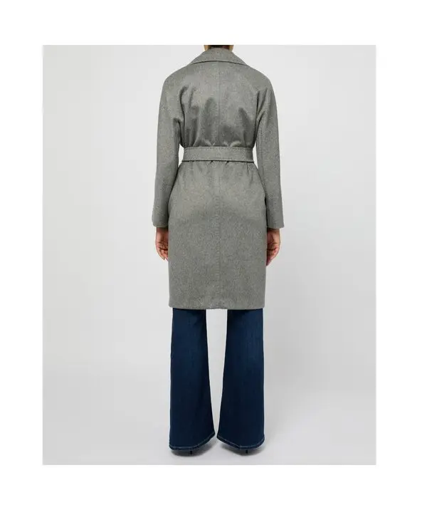 Max Mara Astro Belted Double-breasted Coat - Gray