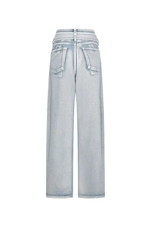 Acne Studios Belted Tapered Leg Jeans - Gray